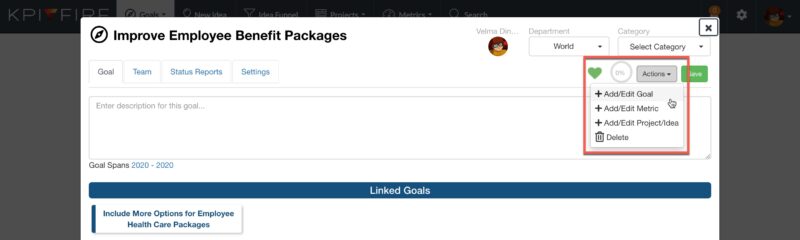 X Matrix Template: Strategic Planning Feature - KPI Fire