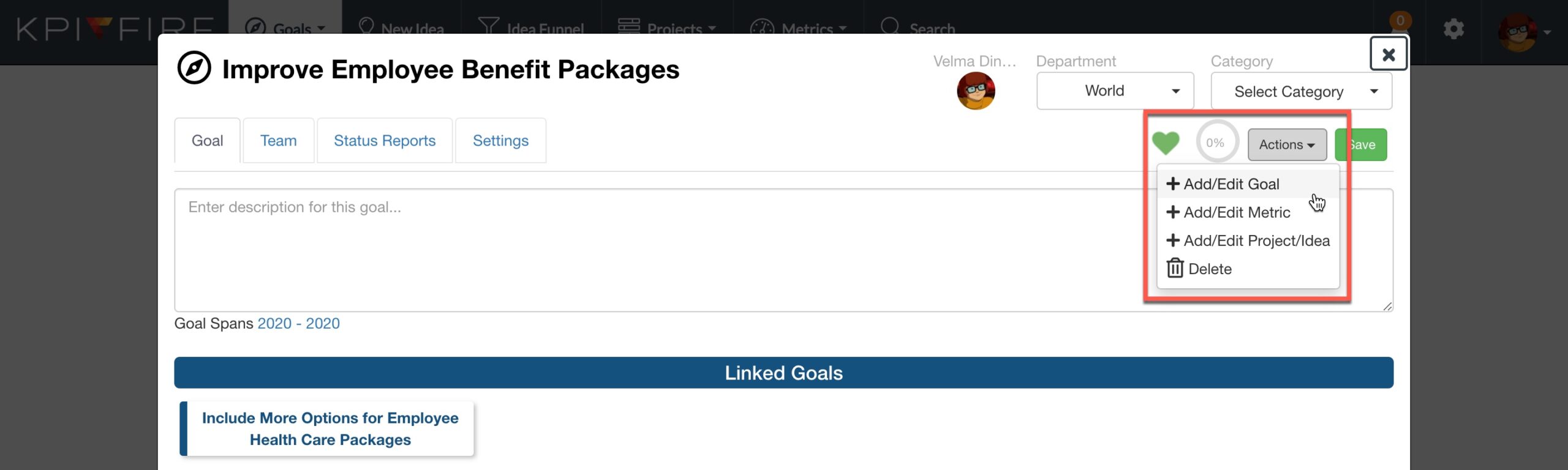 X Matrix Template: Strategic Planning Feature - KPI Fire