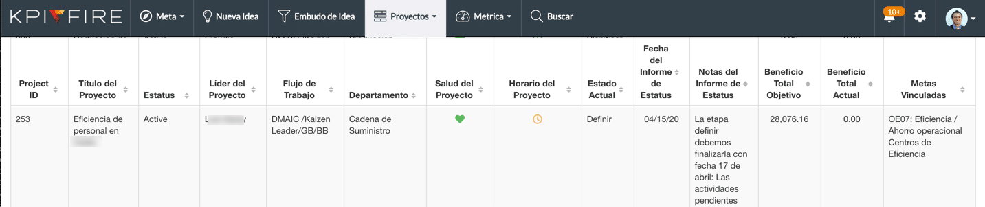 Continuous Improvement Software in Spanish - KPI Fire