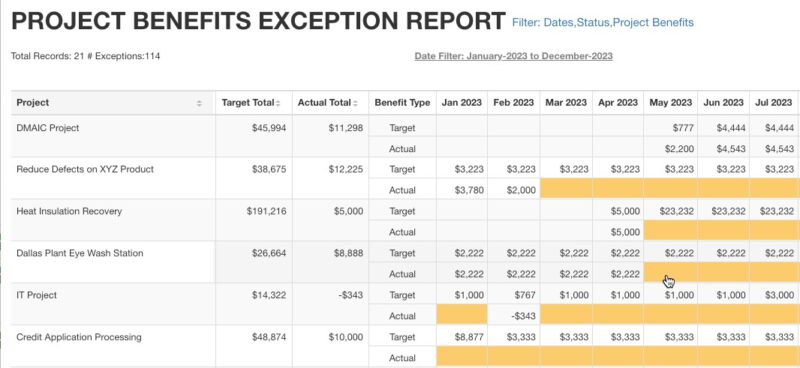 Manage Cost Savings Initiative Portfolio - KPI Fire