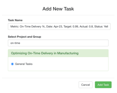 How to Link a Task to Metric - KPI Fire